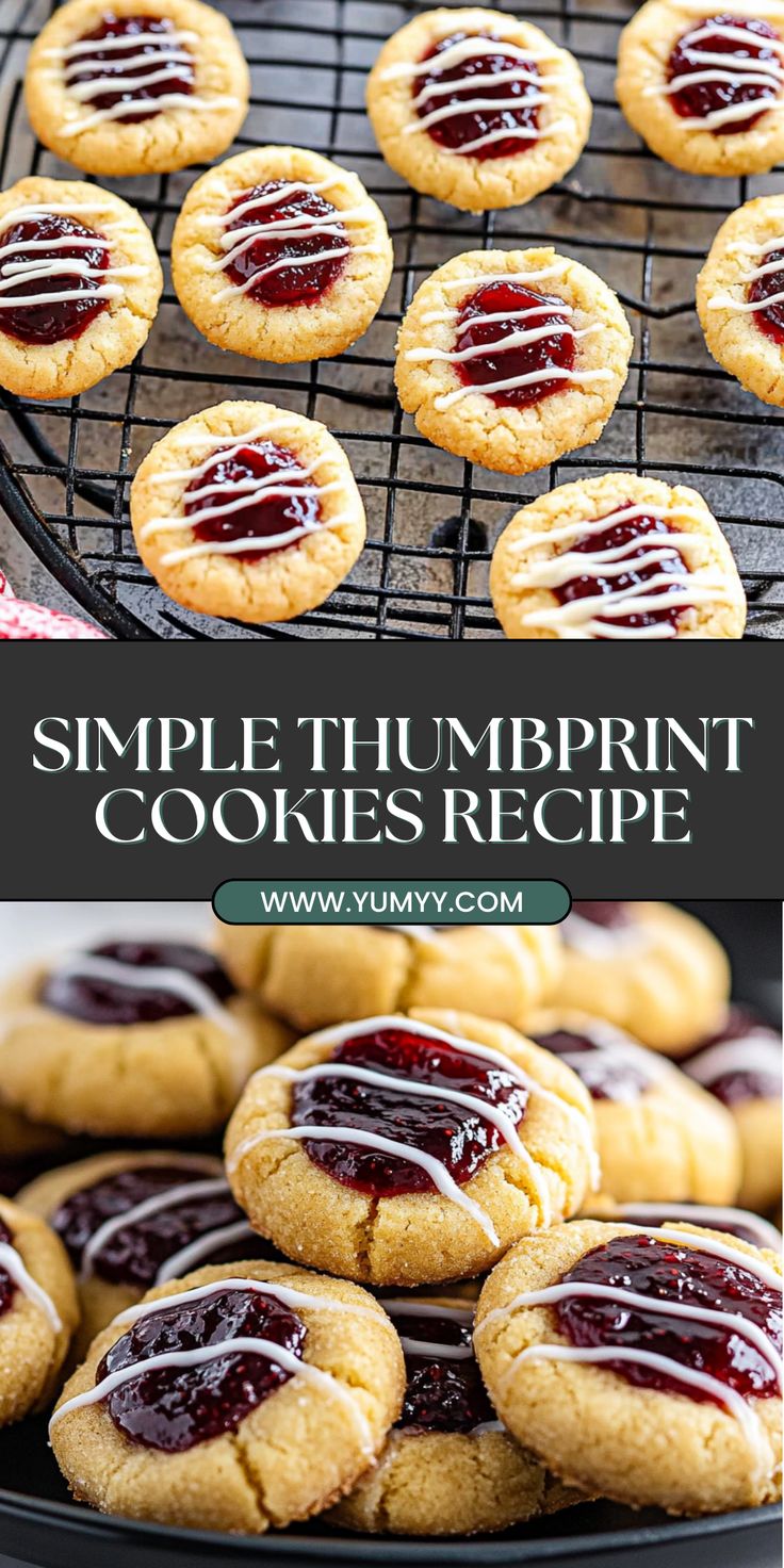 Raspberry Jam Thumbprint Cookies Recipe - Yumyy