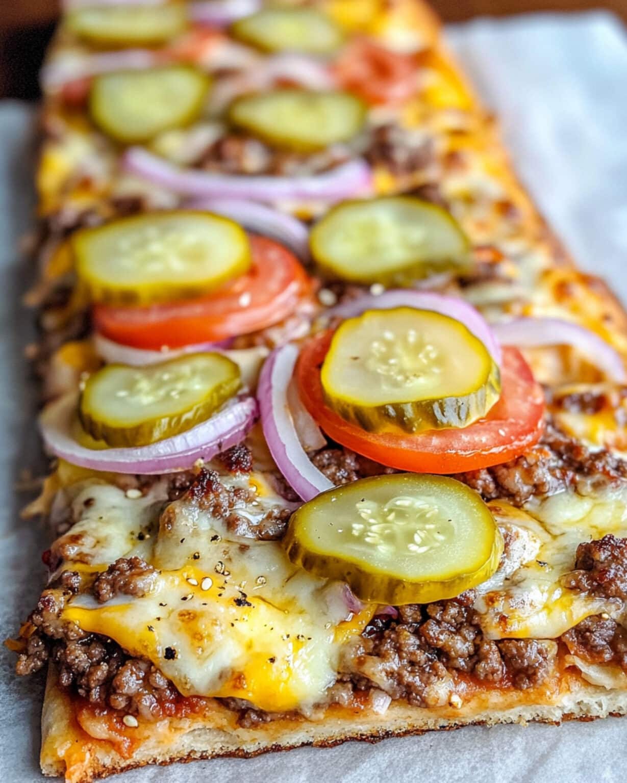 Cheeseburger Flatbreads Recipe - Yumyy