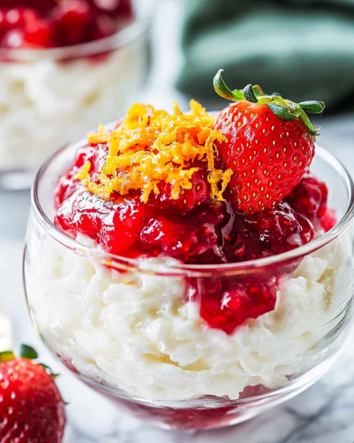Coconut Rice Pudding with Berry Sauce Recipe - Yumyy