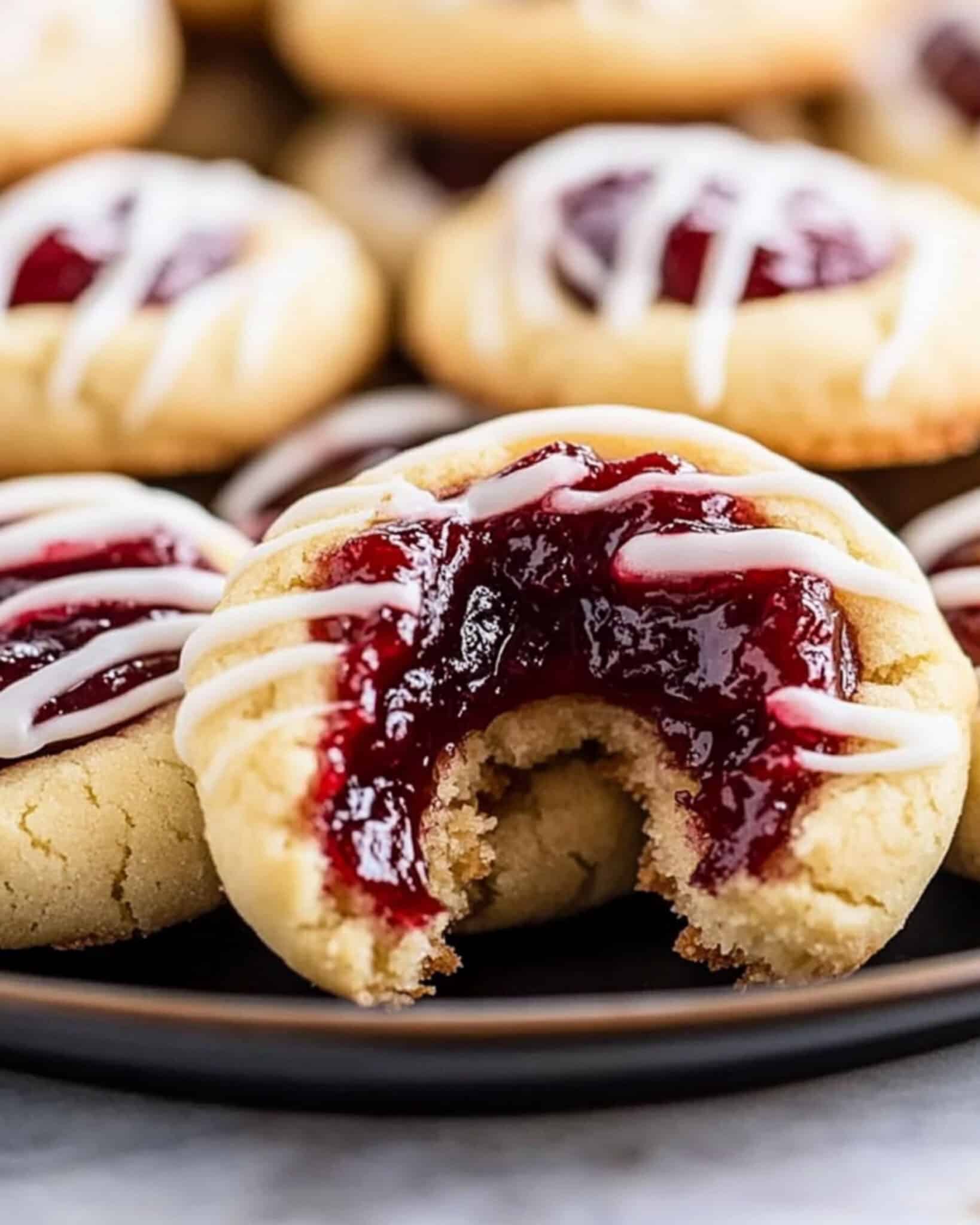 Raspberry Jam Thumbprint Cookies Recipe - Yumyy