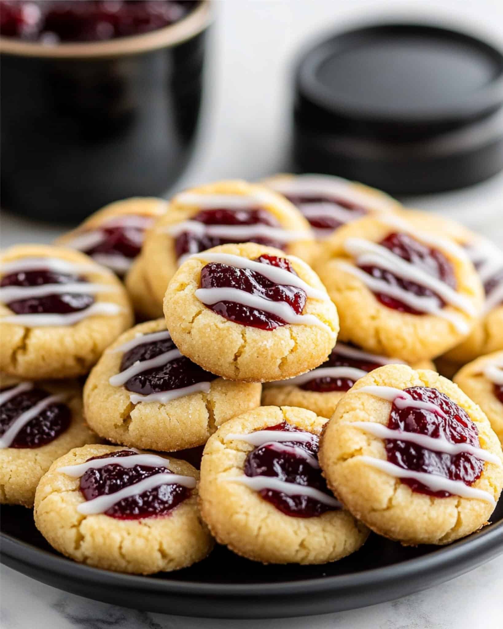 Raspberry Jam Thumbprint Cookies Recipe - Yumyy