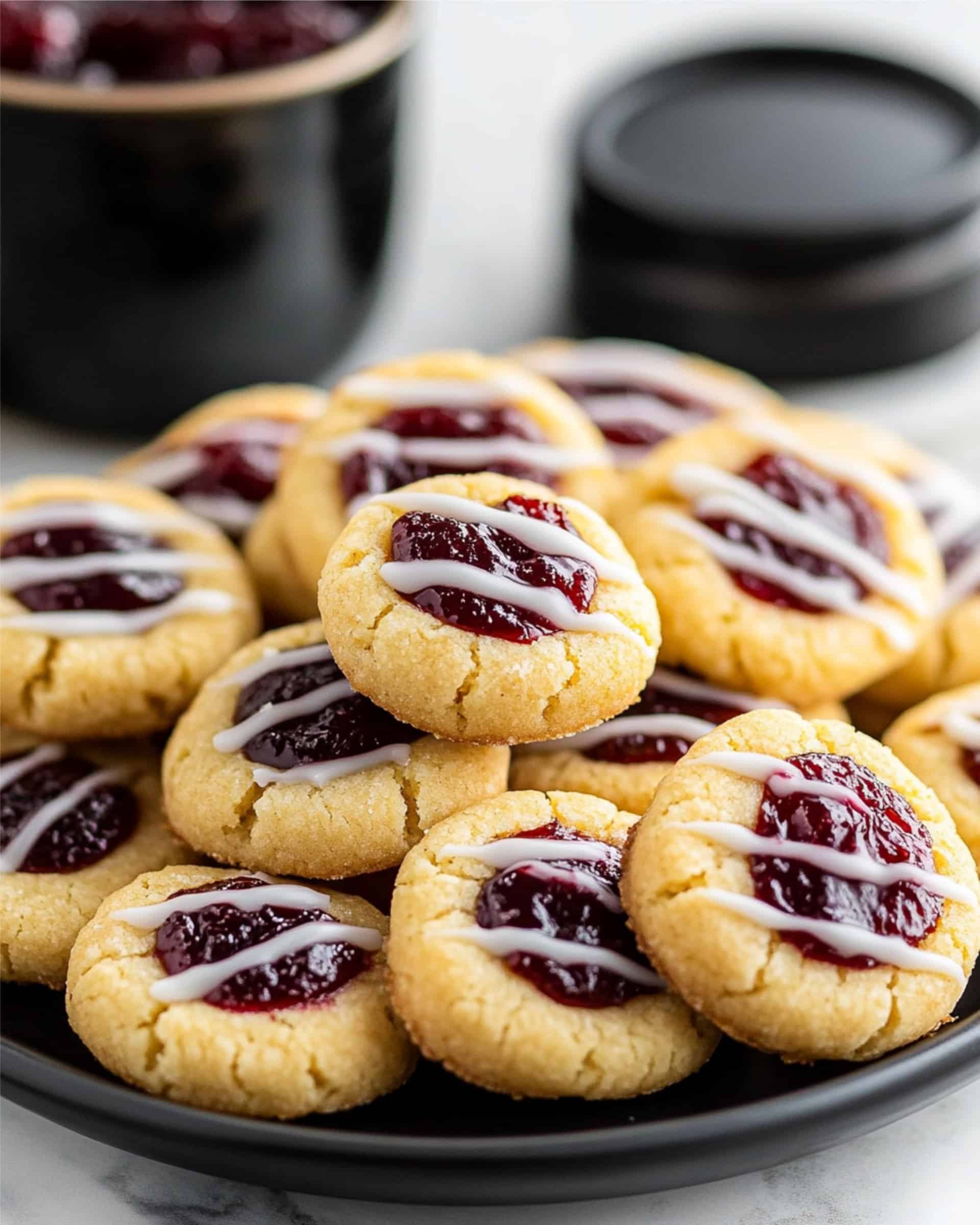 Raspberry Jam Thumbprint Cookies Recipe - Yumyy