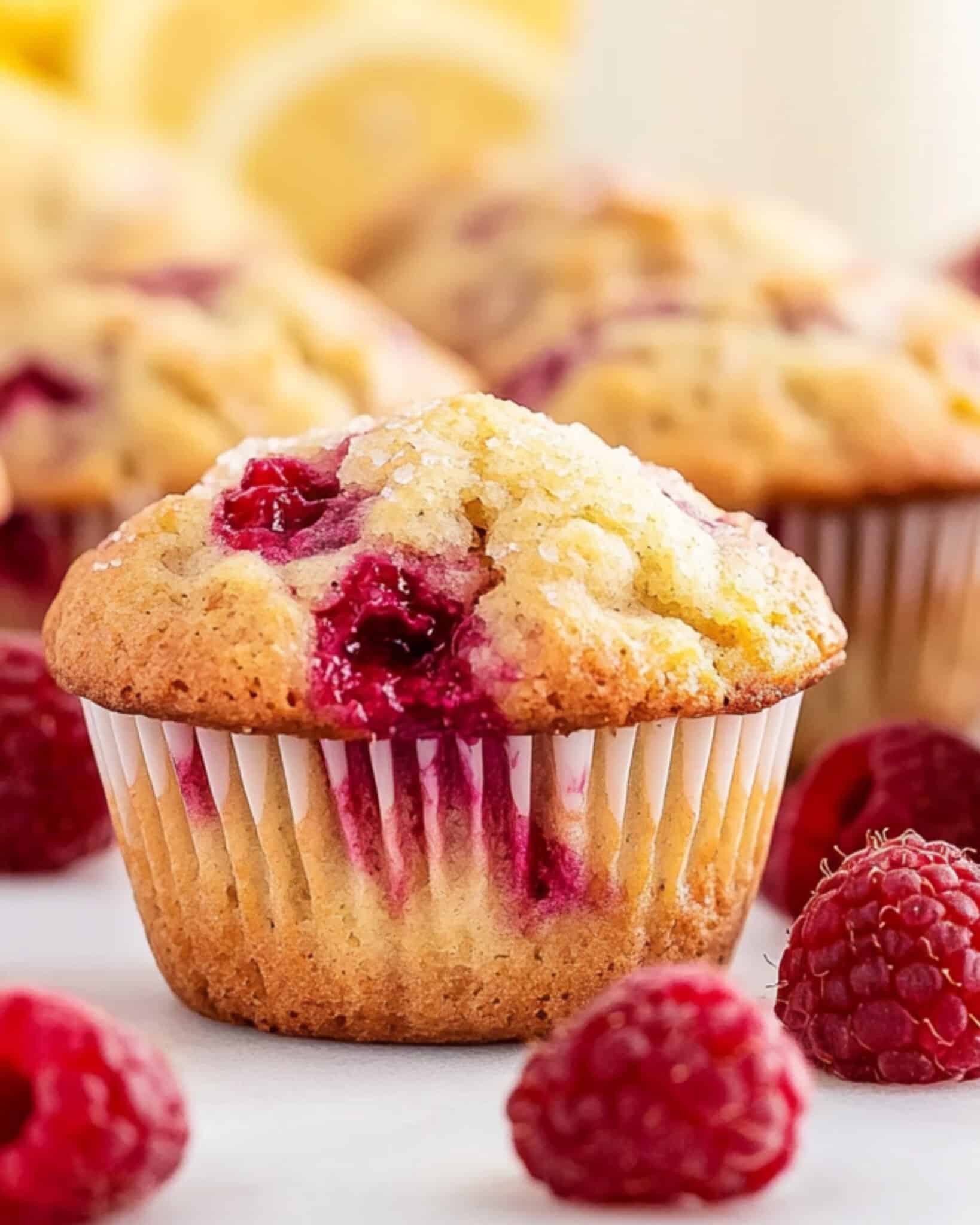Lemon Raspberry Muffins Recipe - Yumyy