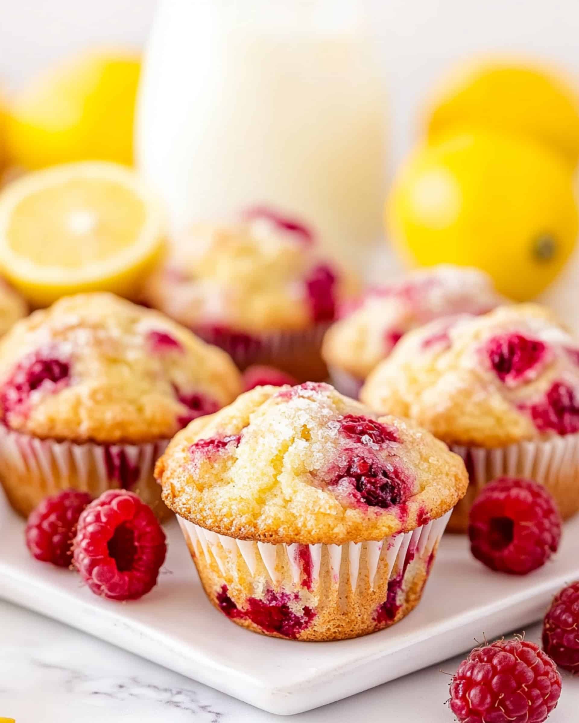 Lemon Raspberry Muffins Recipe - Yumyy