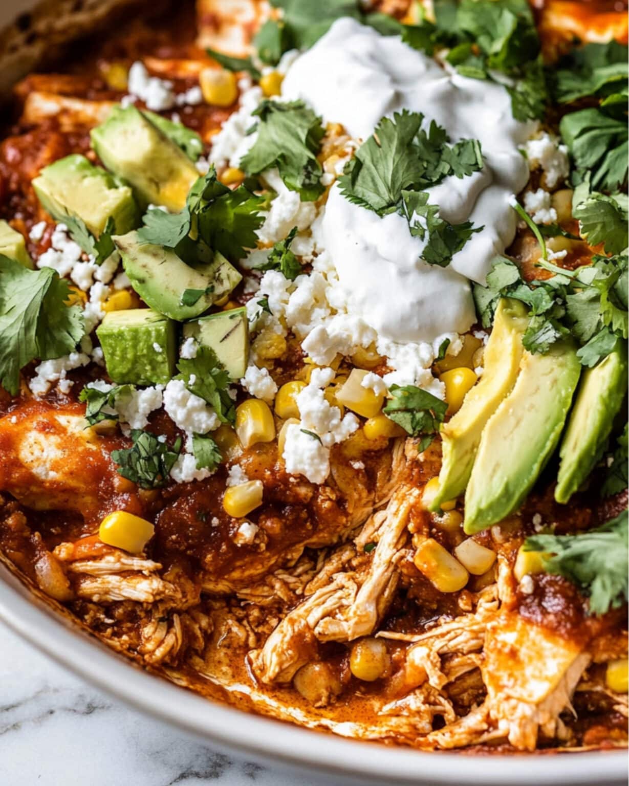 One Skillet Street Corn Chicken Enchilada Bake Recipe - Yumyy