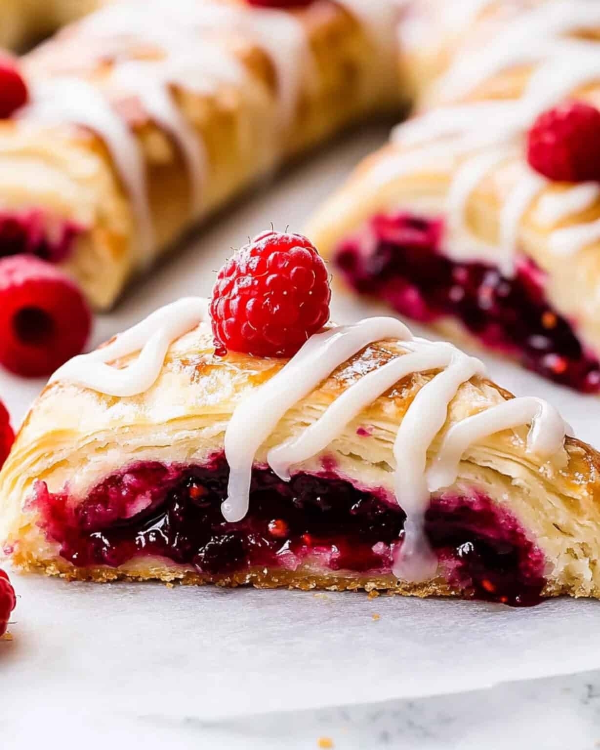 Raspberry Cheesecake Crescent Ring Recipe - Yumyy