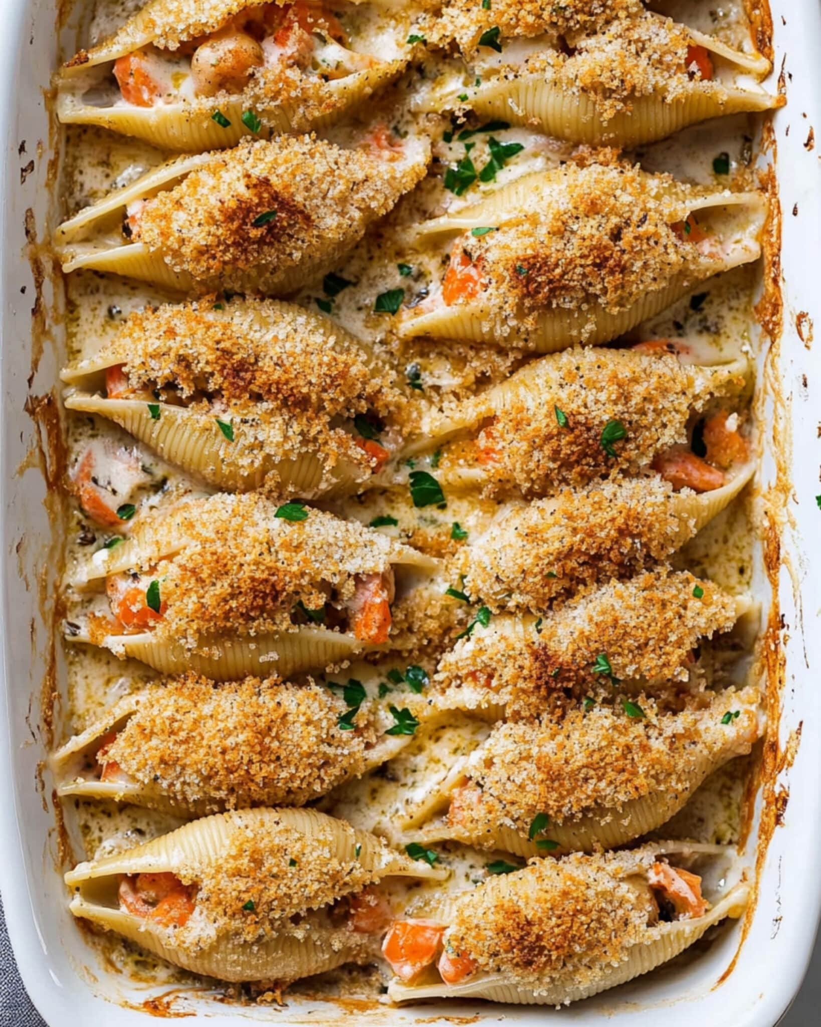 Seafood Stuffed Shells Recipe - Yumyy