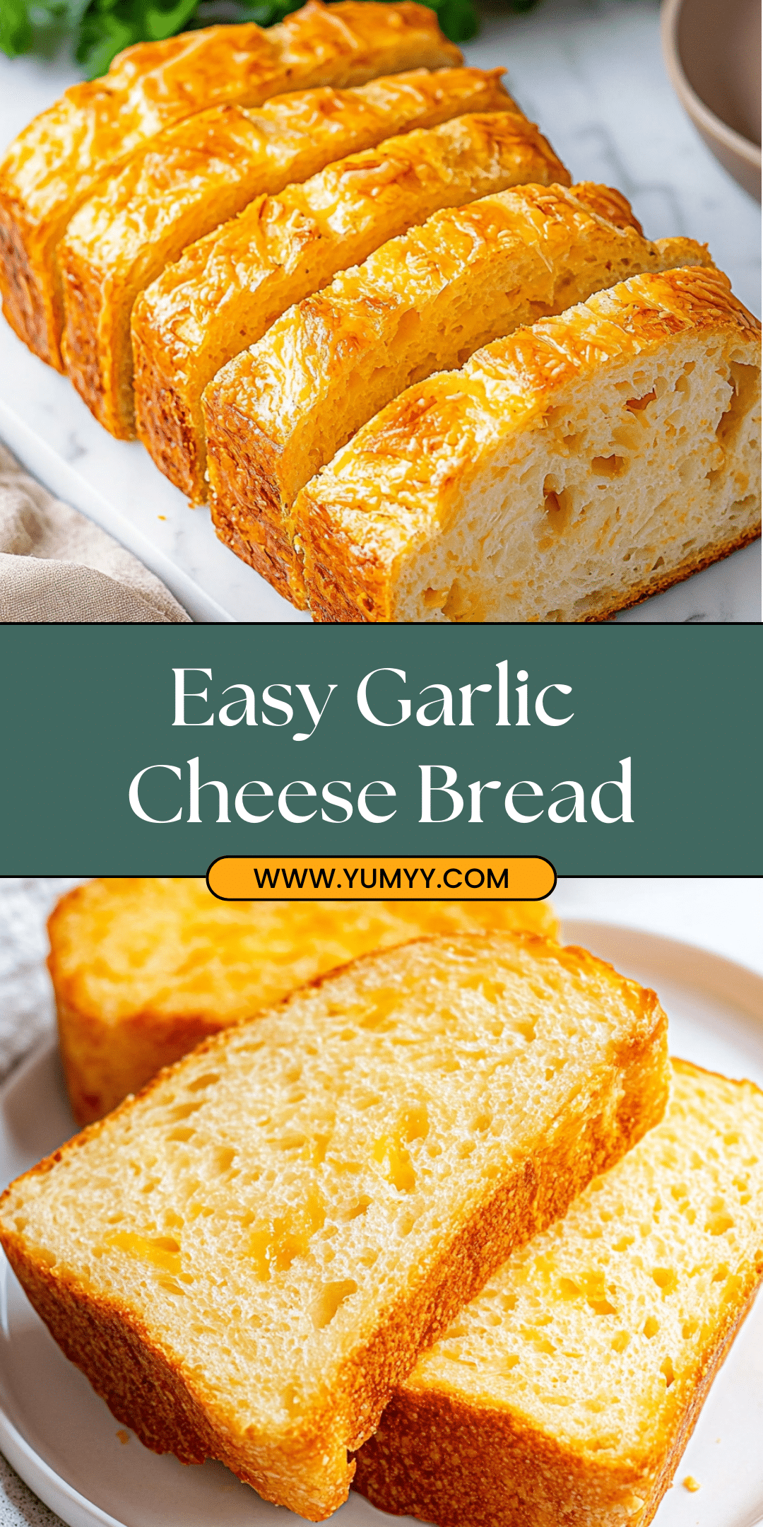 Quick Garlic Cheese Bread Recipe - Yumyy