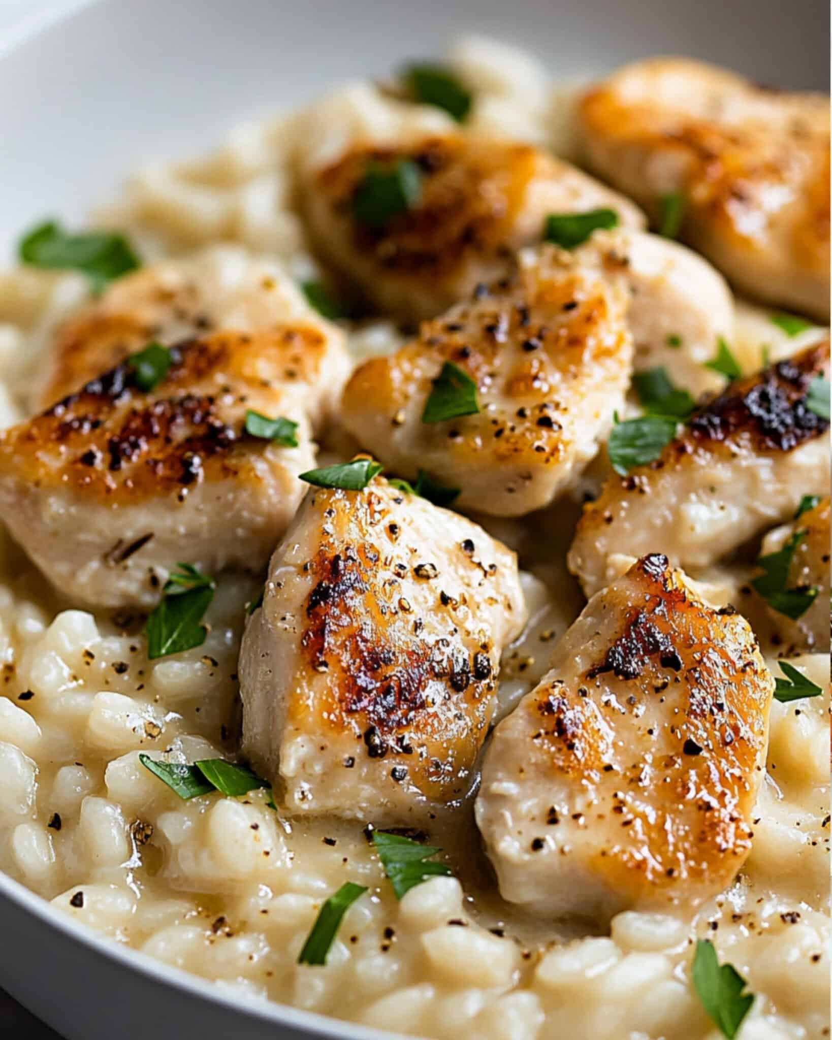 One-Pan Creamy Parmesan Chicken and Rice Recipe - Yumyy