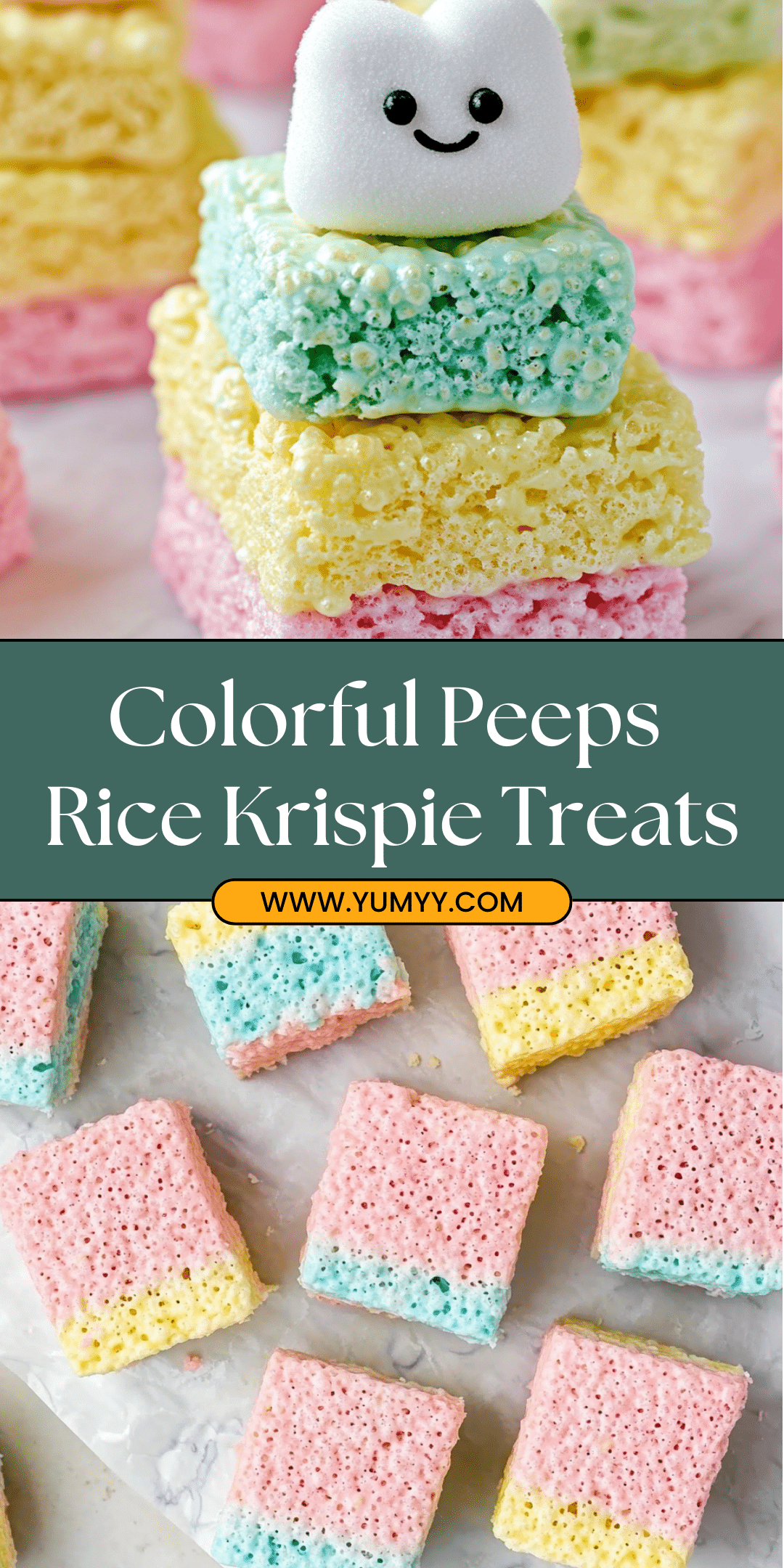 Vibrant Peeps Rice Krispie Squares Recipe - Yumyy