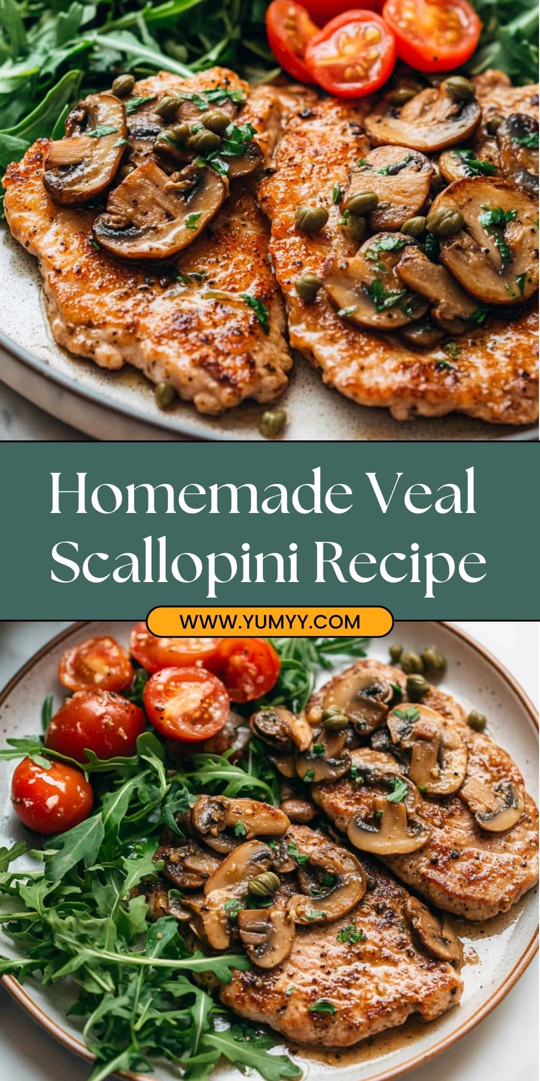 Veal Scallopini with Mushrooms Recipe - Yumyy