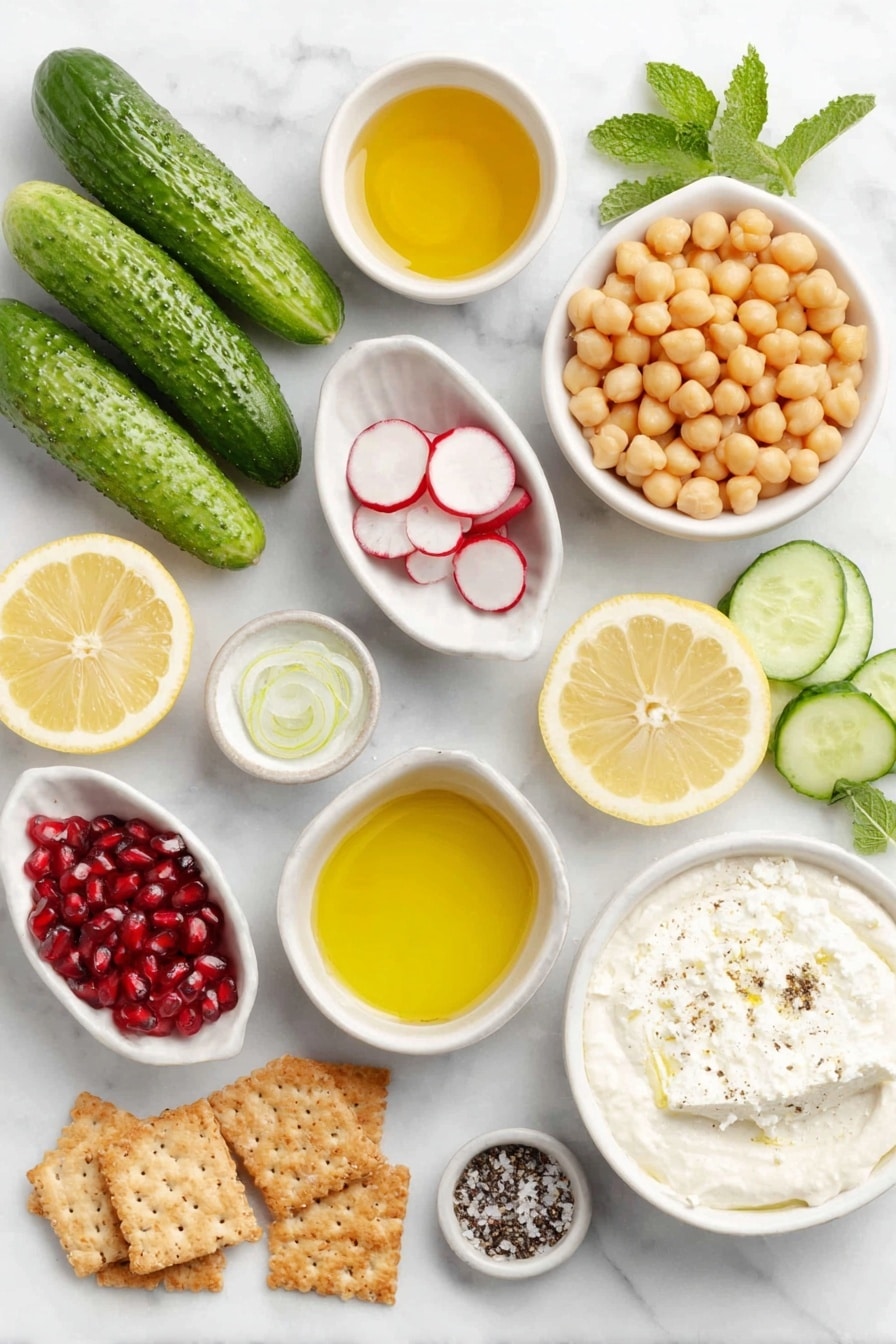 Vegan Smashed Cucumber and Chickpea Salad - Fresh & Flavorful