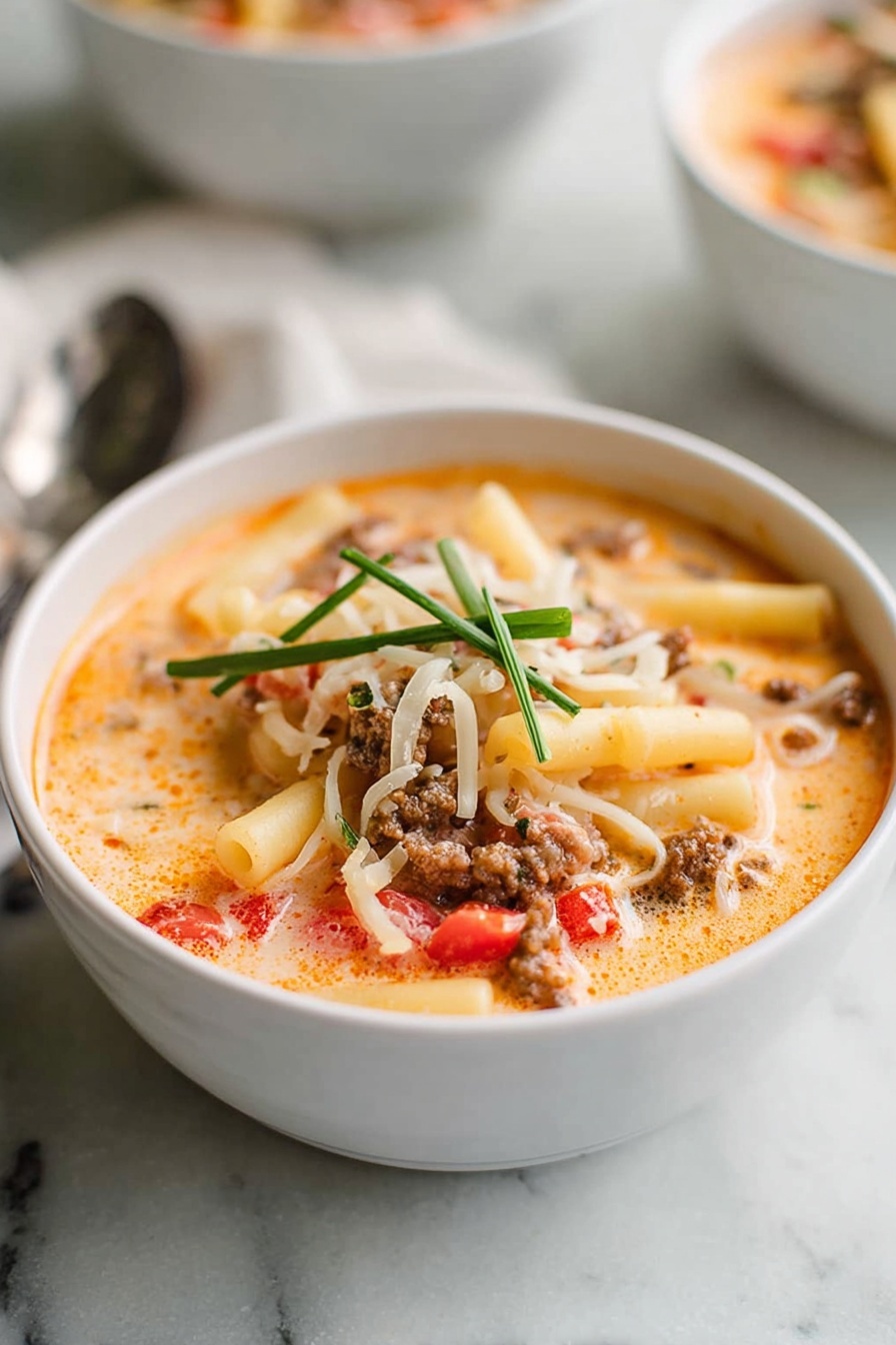 Italian Sausage Soup with Cream and Pasta | Cozy & Delicious