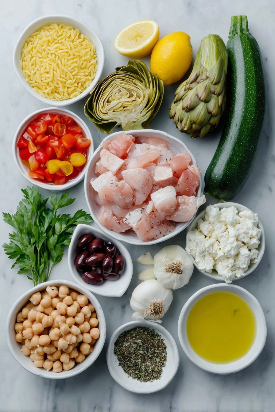 Greek Chicken and Orzo Skillet: Delicious Mediterranean One-Pan Meal