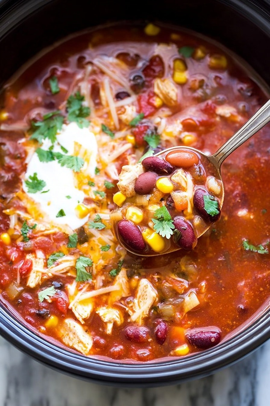 Easy Slow Cooker Chicken Taco Soup - Cozy, Flavorful & Simple
